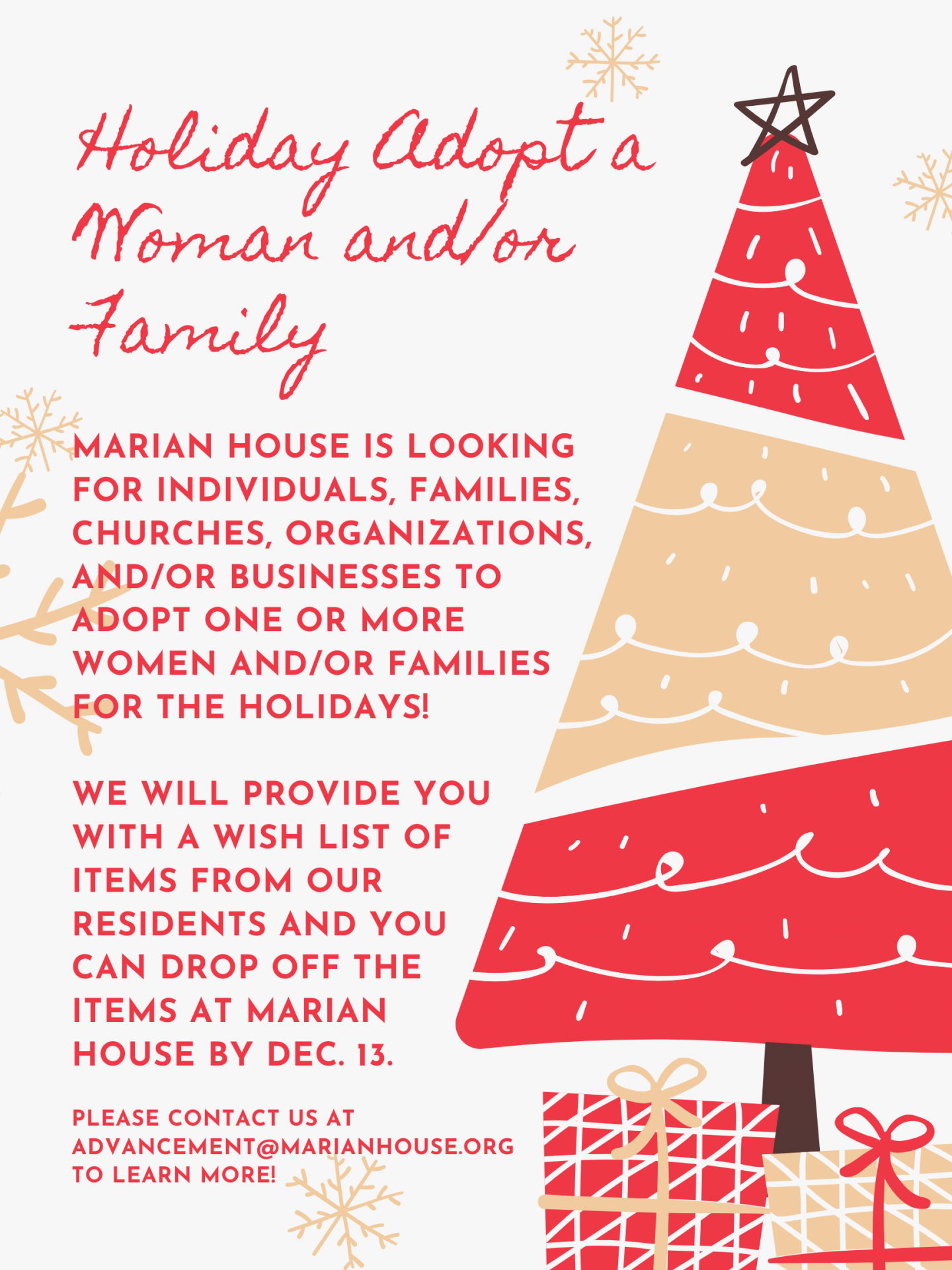 Holiday Help – Marian House
